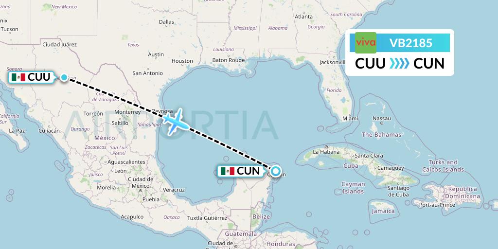 VB2185 Flight Status VivaAerobus: Chihuahua to Cancun (VIV2185)