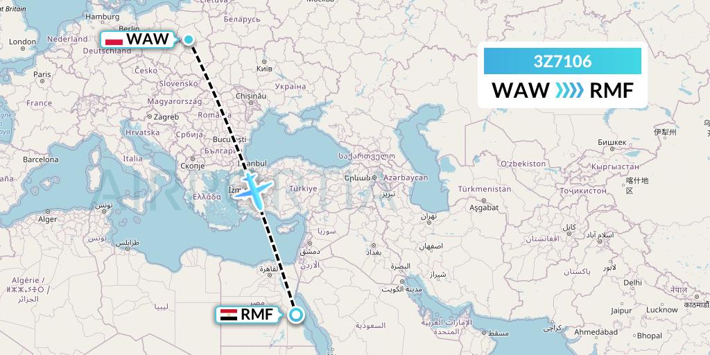 3Z7106 Flight Status Travel Service Polska: Warsaw to Marsa Alam (TVP7106)