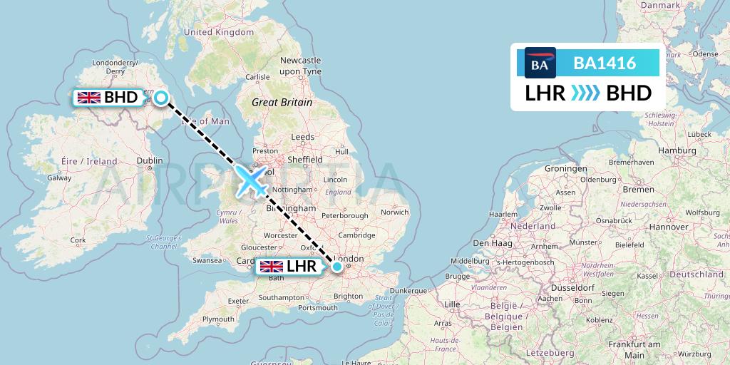 BA1416 Flight Status British Airways: London to Belfast (BAW1416)