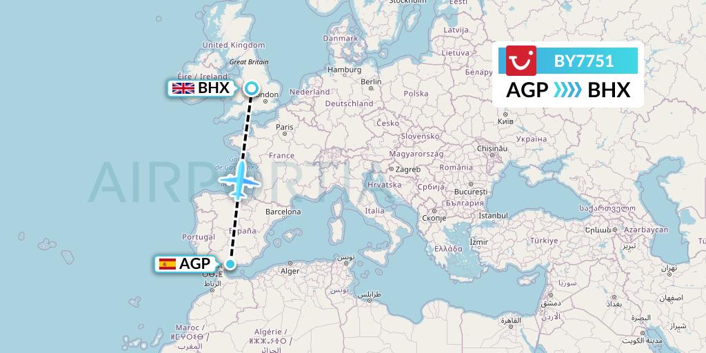 BY7751 Flight Status TUI Airways: Malaga to Birmingham (TOM7751)