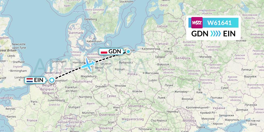 W61641 Flight Status Wizz Air: Gdansk to Eindhoven (WZZ1641)