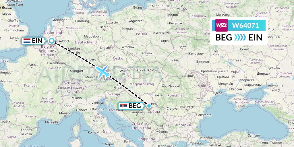 W64071 Flight Status Wizz Air: Belgrade to Eindhoven (WZZ4071)