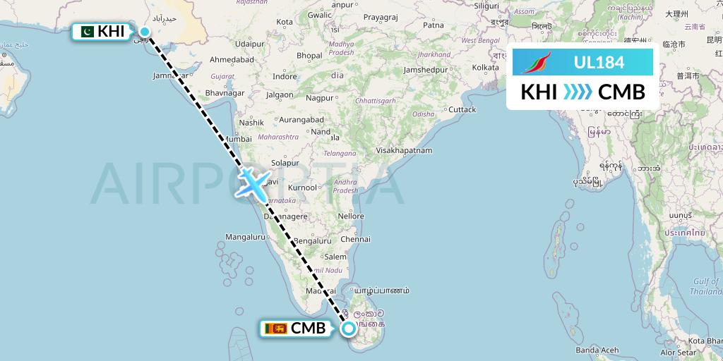UL184 Flight Status SriLankan Airlines: Karachi to Colombo (ALK184)