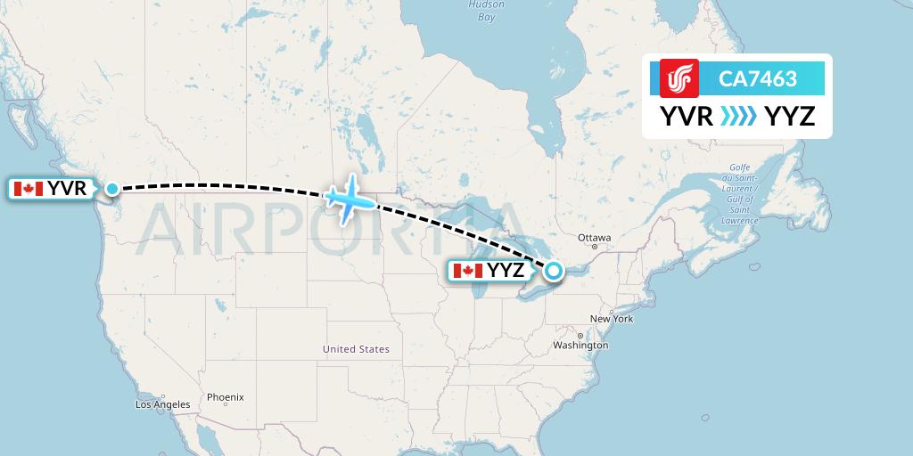 CA7463 Flight Status Air China: Vancouver to Toronto (CCA7463)