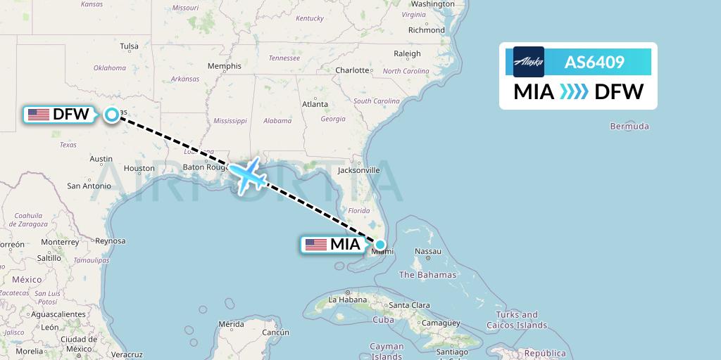 AS6409 Flight Status Alaska Airlines: Miami to Dallas (ASA6409)