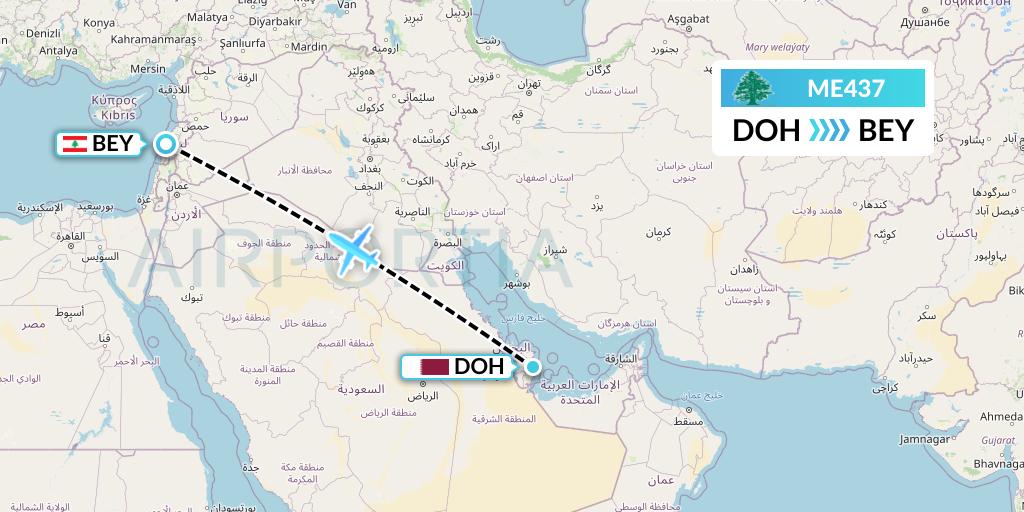 ME437 Flight Status MEA: Doha to Beirut (MEA437)