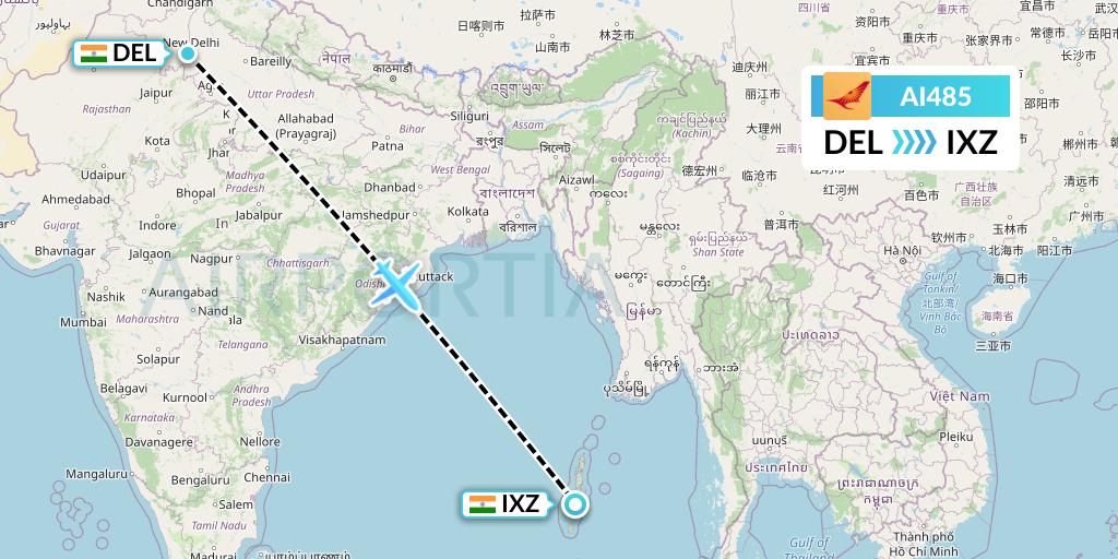 AI485 Flight Status Air India: Delhi to Port Blair (AIC485)