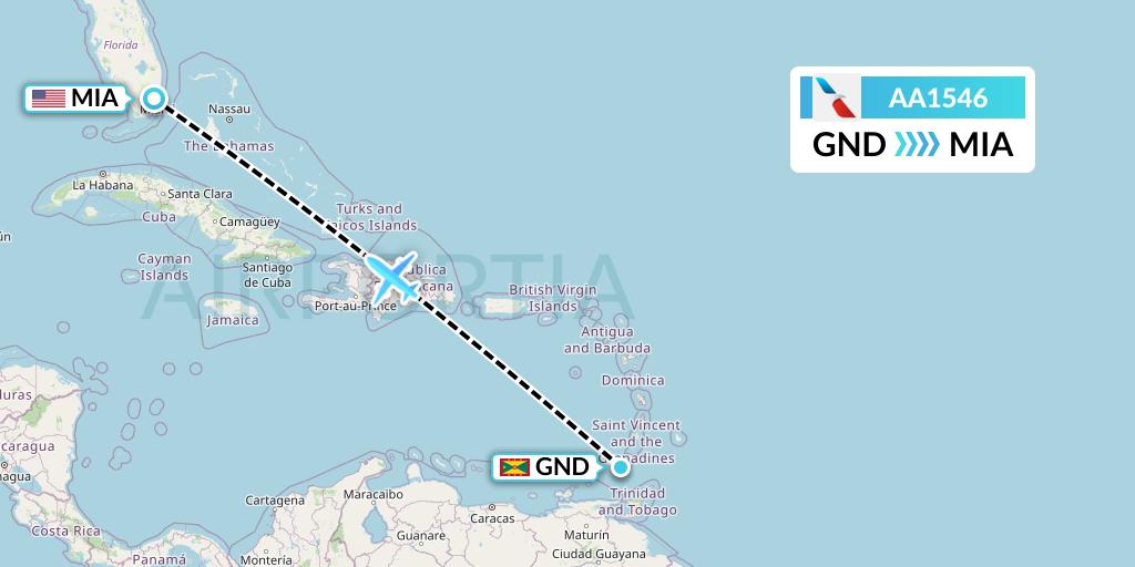 AA1546 Flight Status American Airlines: Point Salines to Miami (AAL1546)