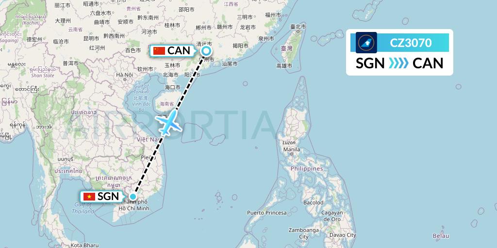 CZ3070 Flight Status China Southern Airlines: Ho Chi Minh City to ...