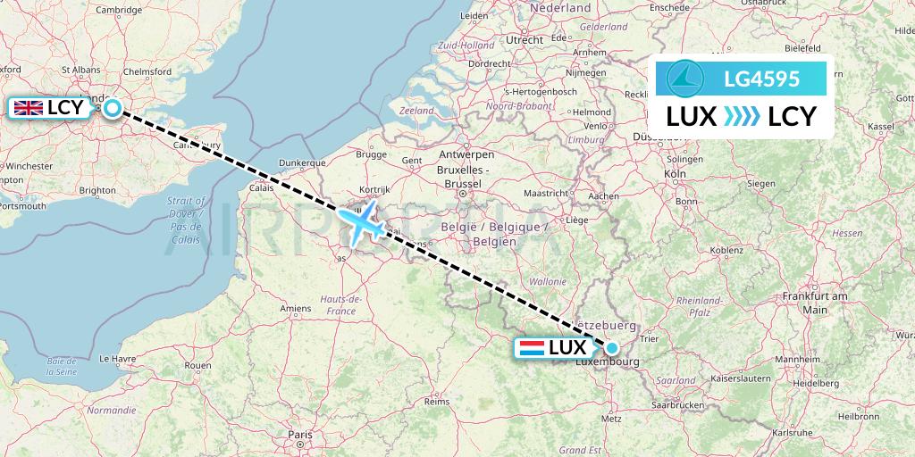 LG4595 Flight Status Luxair: Luxembourg to London (LGL4595)