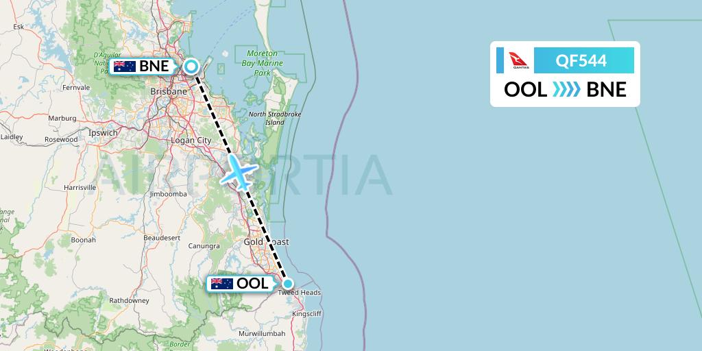QF544 Flight Status Qantas: Gold Coast to Brisbane (QFA544)