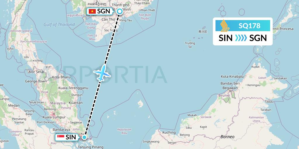 SQ178 Flight Status Singapore Airlines: Singapore to Ho Chi Minh City ...