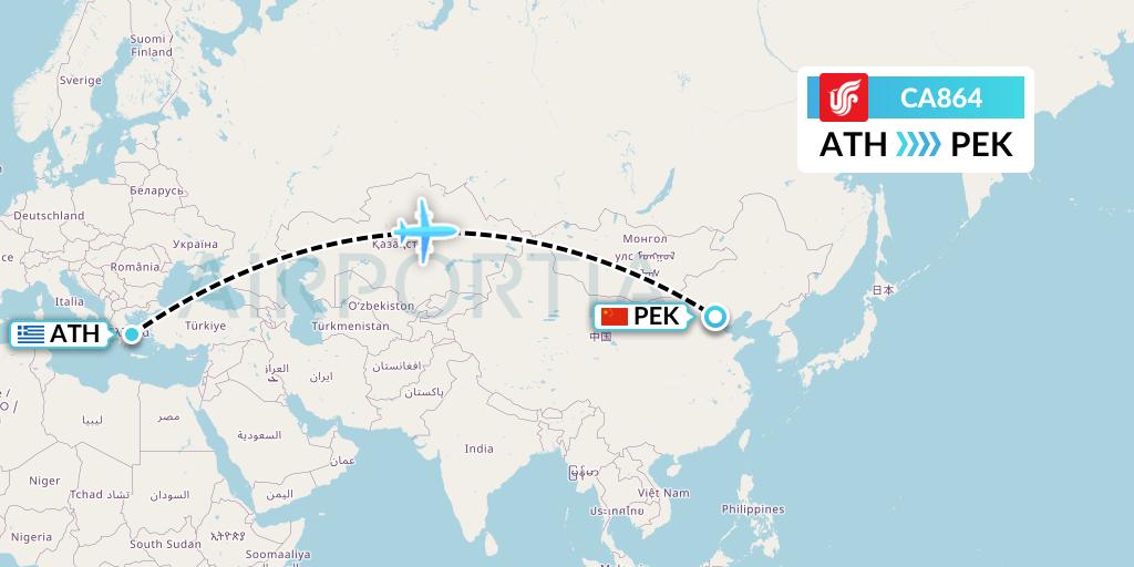 CA864 Flight Status Air China: Athens to Beijing (CCA864)