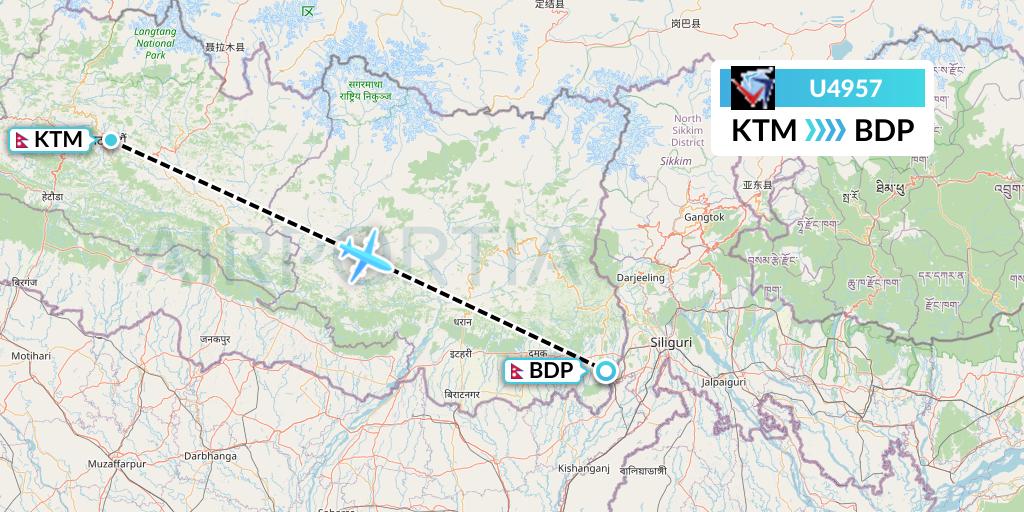 U4957 Flight Status Buddha Air: Kathmandu to Bhadrapur (BHA957)