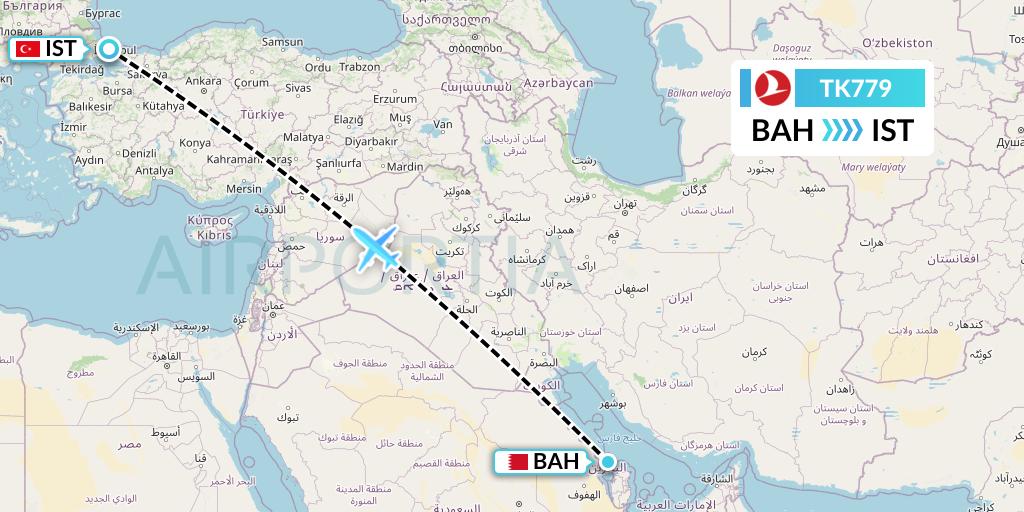 TK779 Flight Status Turkish Airlines: Bahrain to Istanbul (THY779)