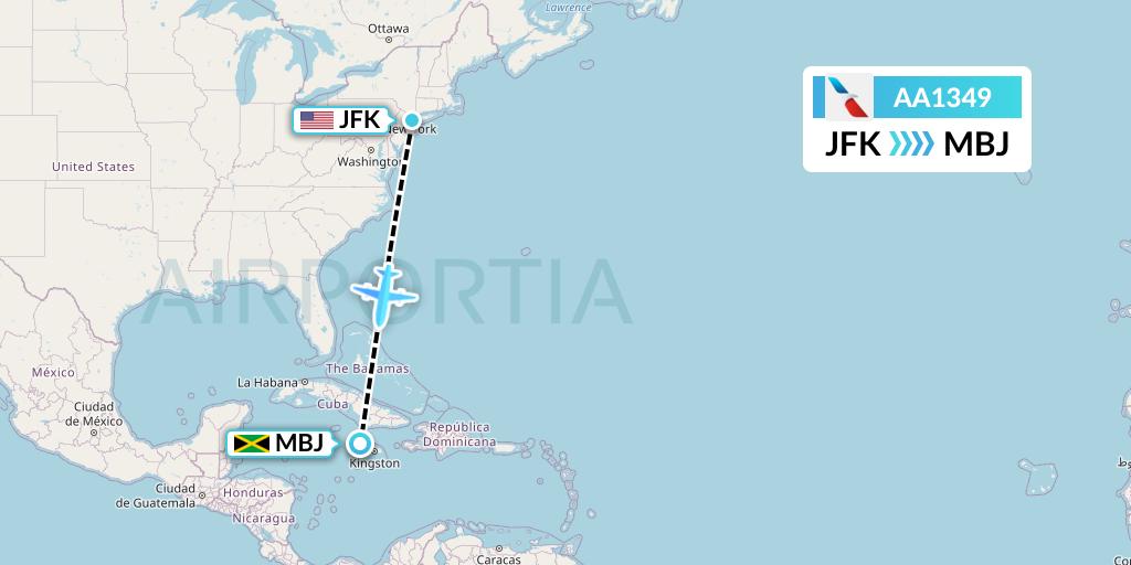 AA1349 Flight Status American Airlines: New York to Montego Bay (AAL1349)
