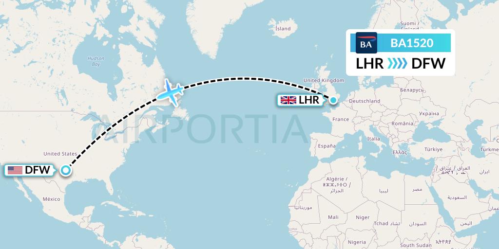BA1520 Flight Status British Airways: London to Dallas (BAW1520)