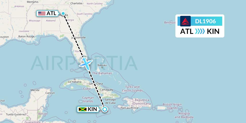 DL1906 Flight Status Delta Air Lines: Atlanta to Kingston (DAL1906)