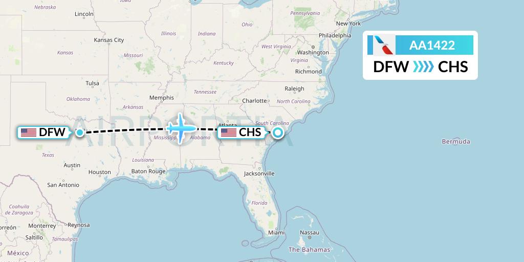 AA1422 Flight Status American Airlines: Dallas to Charleston (AAL1422)