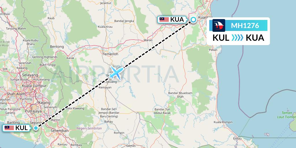 MH1276 Flight Status Malaysia Airlines: Kuala Lumpur to Kuantan (MAS1276)