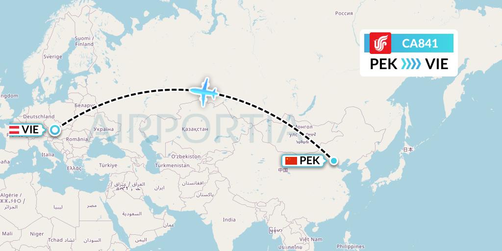 CA841 Flight Status Air China: Beijing to Vienna (CCA841)