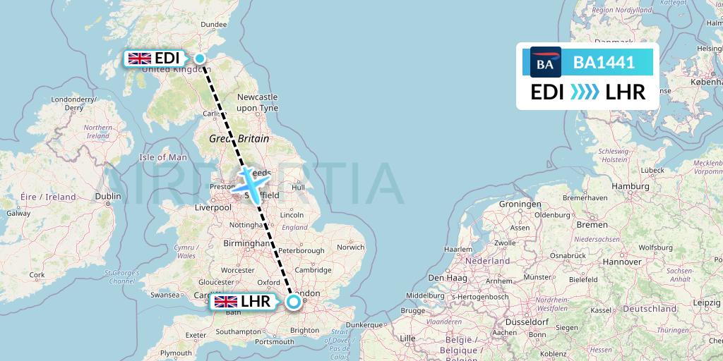 BA1441 Flight Status British Airways: Edinburgh to London (BAW1441)