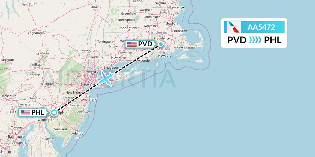 AA5472 Flight Status American Airlines: Providence to Philadelphia ...