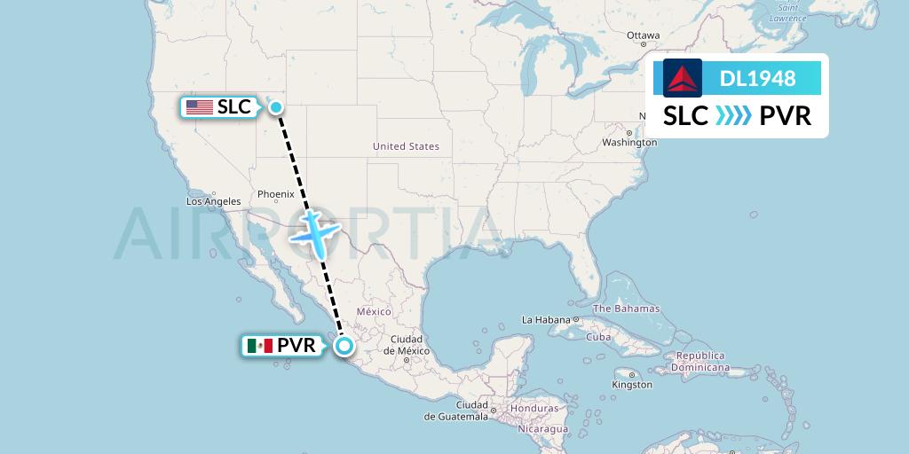 DL1948 Flight Status Delta Air Lines: Salt Lake City to Puerto Vallarta ...