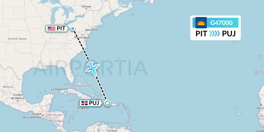 G47000 Flight Status Allegiant Air: Pittsburgh to Punta Cana (AAY7000)