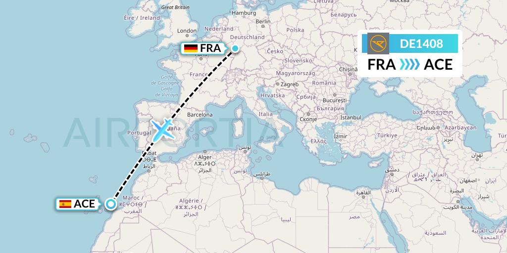 DE1408 Flight Status Condor: Frankfurt to Lanzarote (CFG1408)