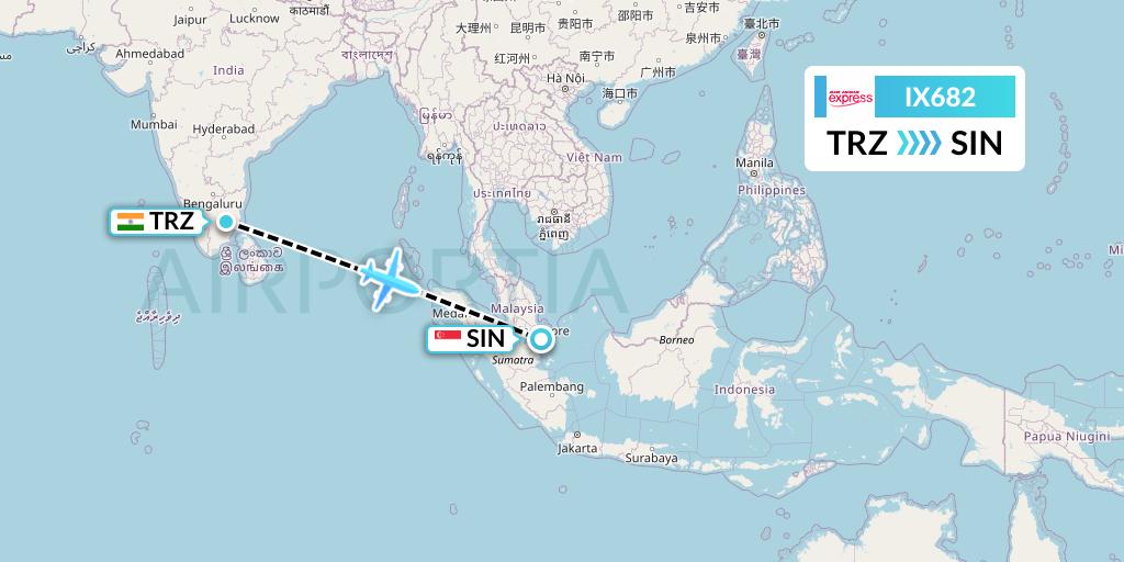 IX682 Flight Status Air India Express: Tiruchirapalli to Singapore (AXB682)