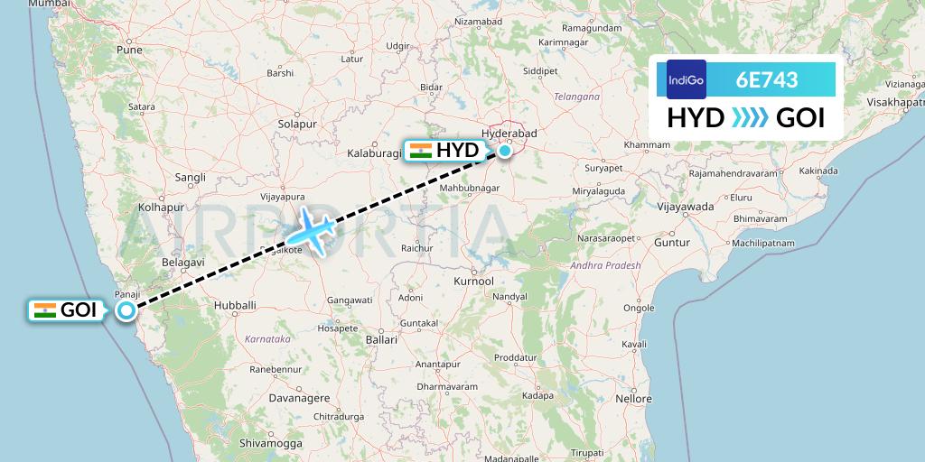 6E743 Flight Status IndiGo Airlines: Hyderabad to Goa (IGO743)
