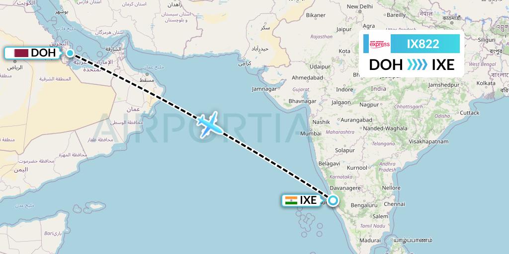 IX822 Flight Status Air India Express: Doha to Mangalore (AXB822)