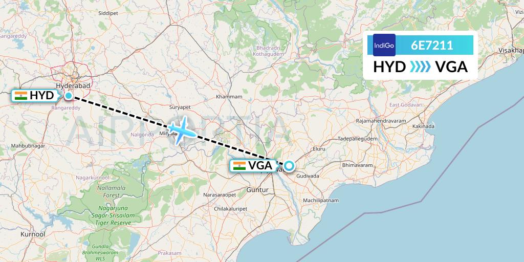 6E7211 Flight Status IndiGo Airlines: Hyderabad to Vijayawada (IGO7211)