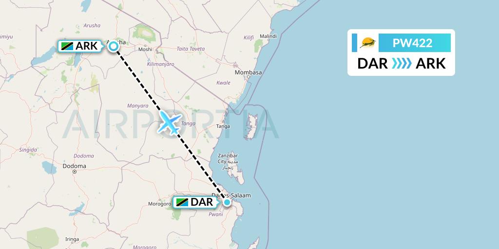 PW422 Flight Status Precision Air: Dar-es-Salaam to Arusha (PRF422)