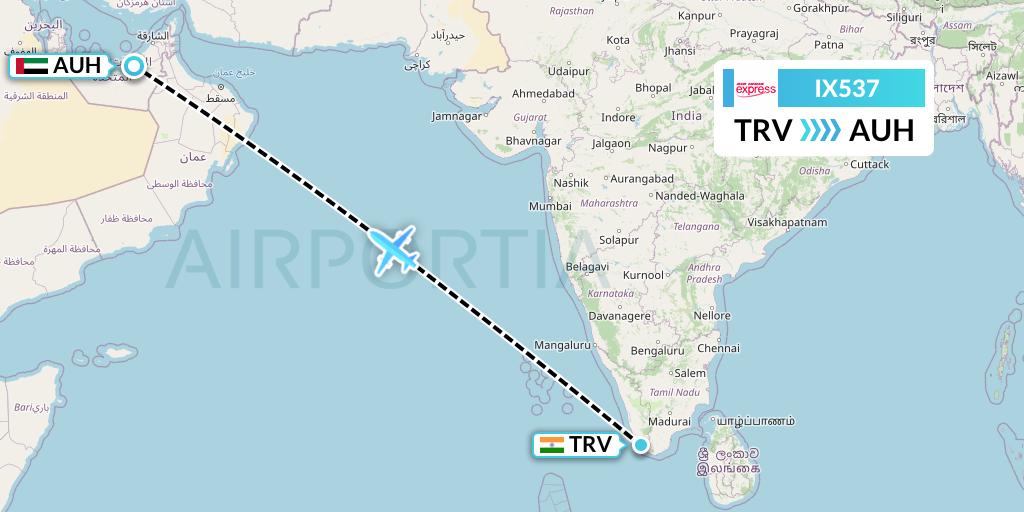IX537 Flight Status Air India Express: Thiruvananthapuram to Abu Dhabi ...