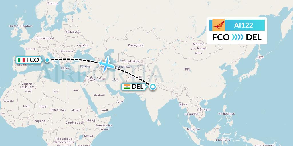 AI122 Flight Status Air India: Rome to Delhi (AIC122)