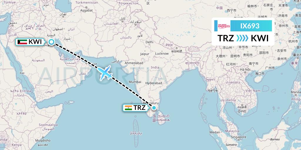 IX693 Flight Status Air India Express: Tiruchirapalli to Kuwait City ...