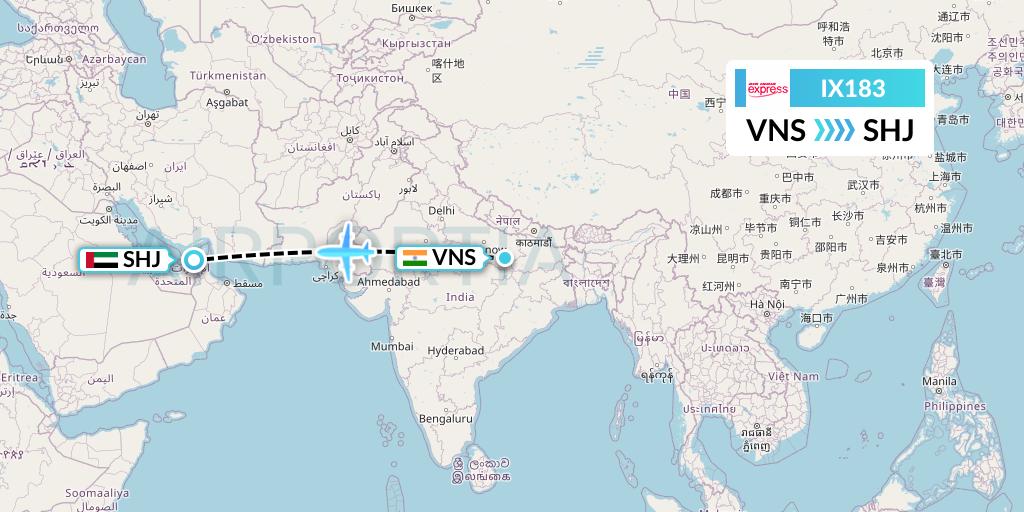 IX183 Flight Status Air India Express: Varanasi to Sharjah (AXB183)