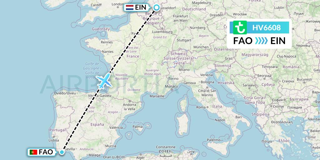 HV6608 Flight Status Transavia: Faro to Eindhoven (TRA6608)