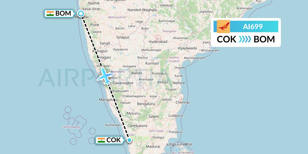 AI699 Flight Status Air India: Cochin to Mumbai (AIC699)