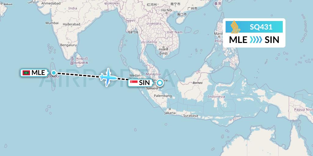 SQ431 Flight Status Singapore Airlines: Male to Singapore (SIA431)