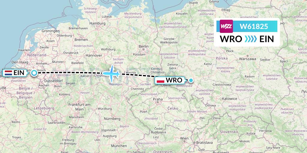 W61825 Flight Status Wizz Air: Wroclaw to Eindhoven (WZZ1825)