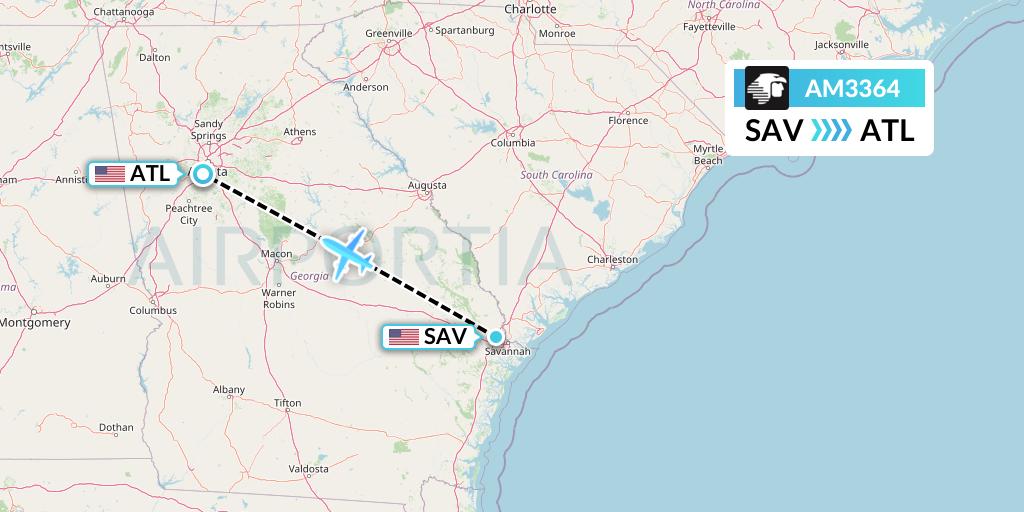 AM3364 Flight Status Aeromexico: Savannah to Atlanta (AMX3364)