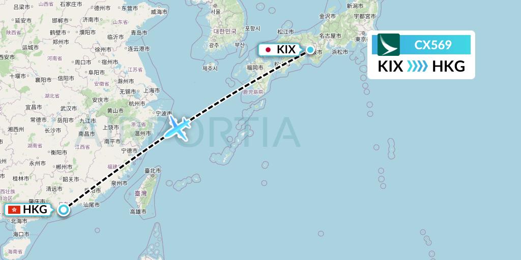 CX569 Flight Status Cathay Pacific: Osaka to Hong Kong (CPA569)