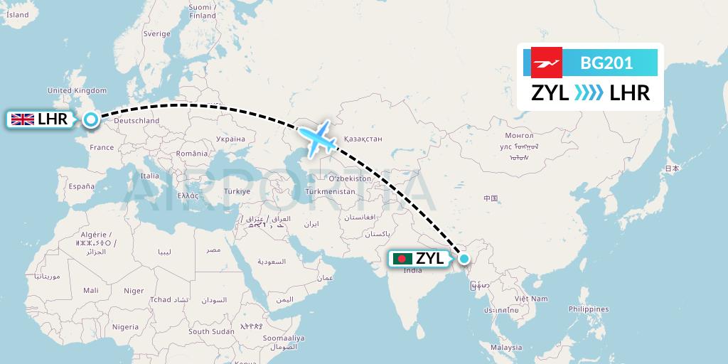 BG201 Flight Status Biman Bangladesh Airlines: Sylhet to London (BBC201)
