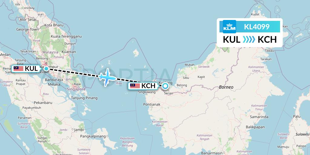 KL4099 Flight Status KLM: Kuala Lumpur to Kuching (KLM4099)