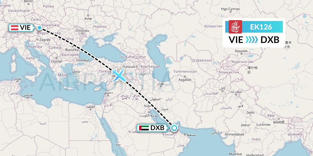 EK126 Flight Status Emirates: Vienna to Dubai (UAE126)