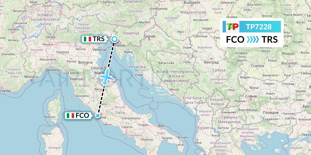 TP7228 Flight Status TAP Portugal: Rome to Trieste (TAP7228)