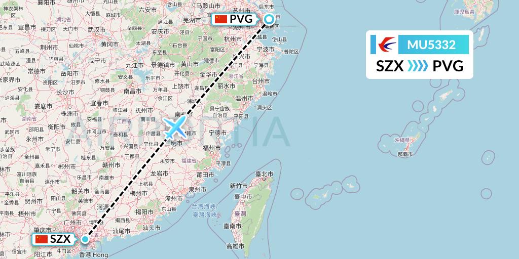 MU5332 Flight Status China Eastern Airlines: Shenzhen to Shanghai (CES5332)